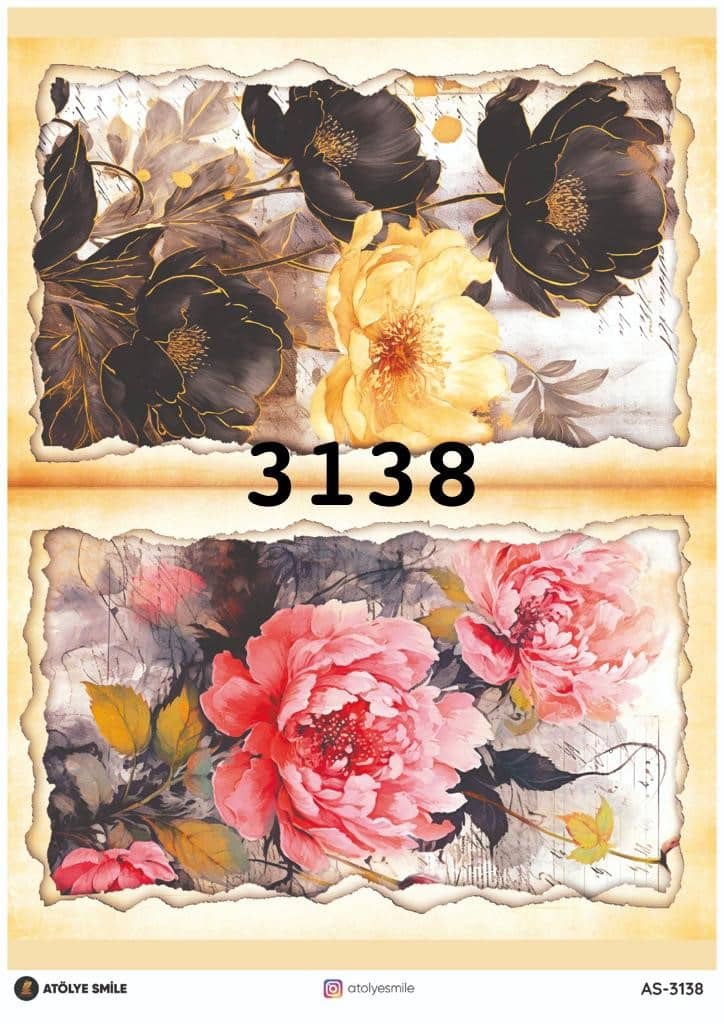 ATÖLYE SMİLE ÖZEL SERİ PİRİNÇ DEKOPAJ AS-3138 - Atölye Smile